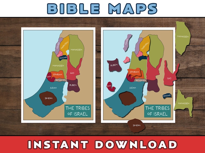 Tribes of Israel Map Puzzle: Bible Land Activity (digital Download) - Etsy