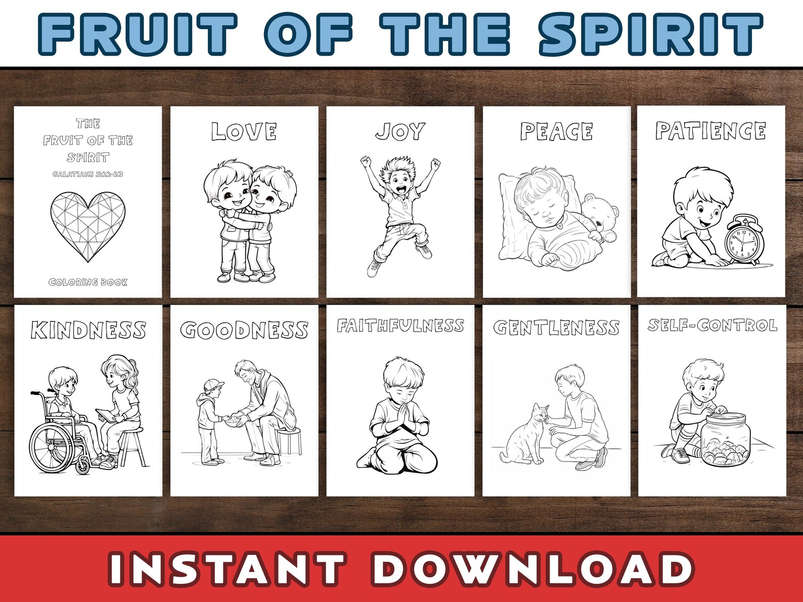 Fruit of the Spirit Coloring Pages: Bible Class Activity (PDF Download ...