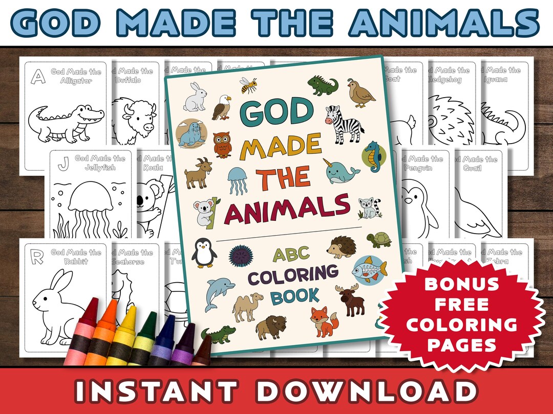 Bible Coloring Sheets | Animal ABC Book | Alphabet Book | God Made the ...