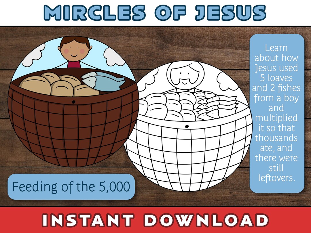 Feeding of 5,000 Circle Craft | Loaves and Fishes | Sunday School ...