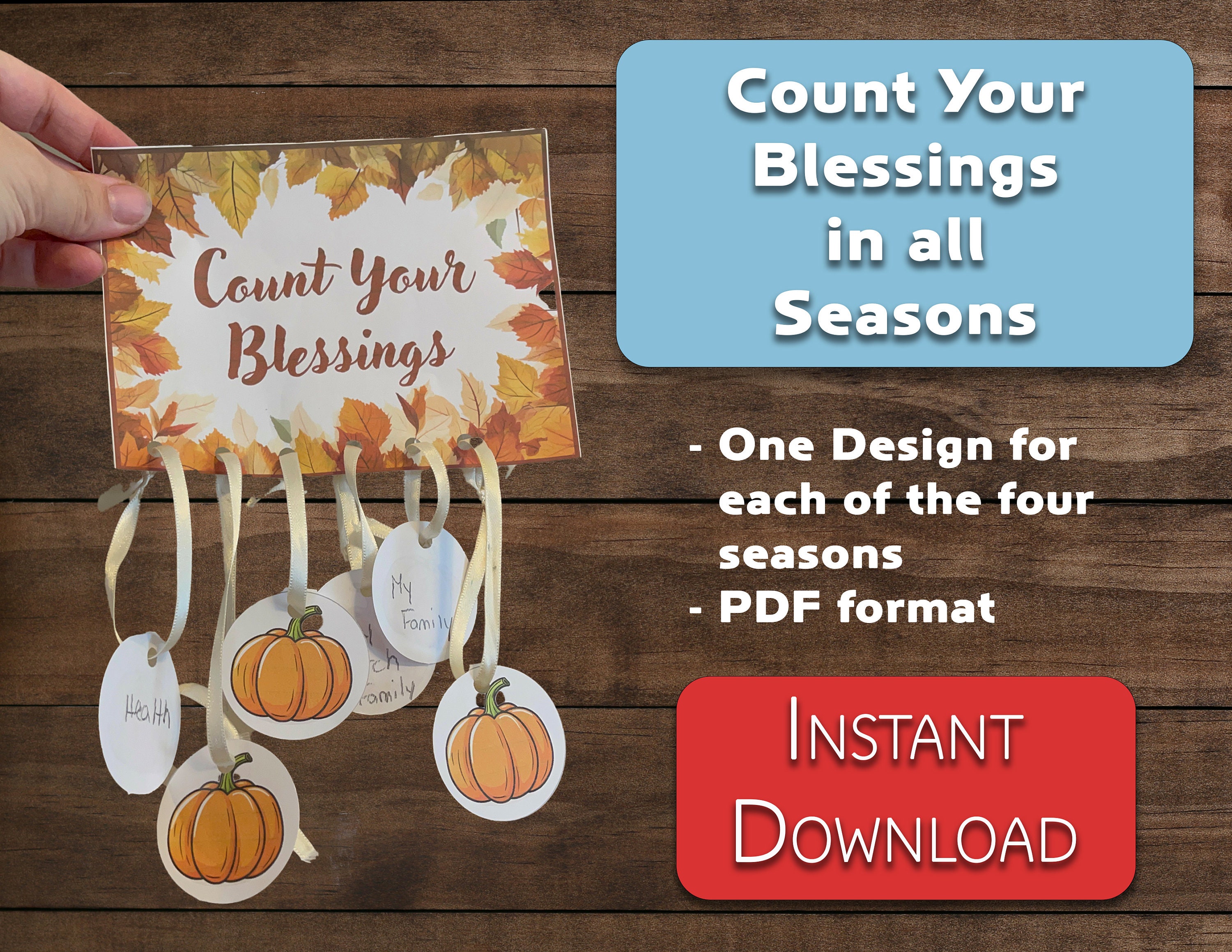 Count Your Blessings in Every Season Mobile Seasonal Craft for Counting ...