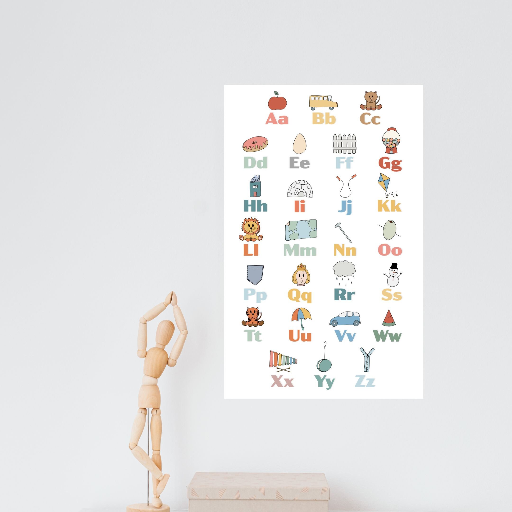 Alphabet Classroom Poster Wall Art Boho Educational - Etsy
