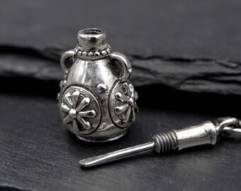Perfume Bottle Pendant Sterling Silver 925 Cremation Urn Ash Holder Perfume Bottle Essential Oil ...
