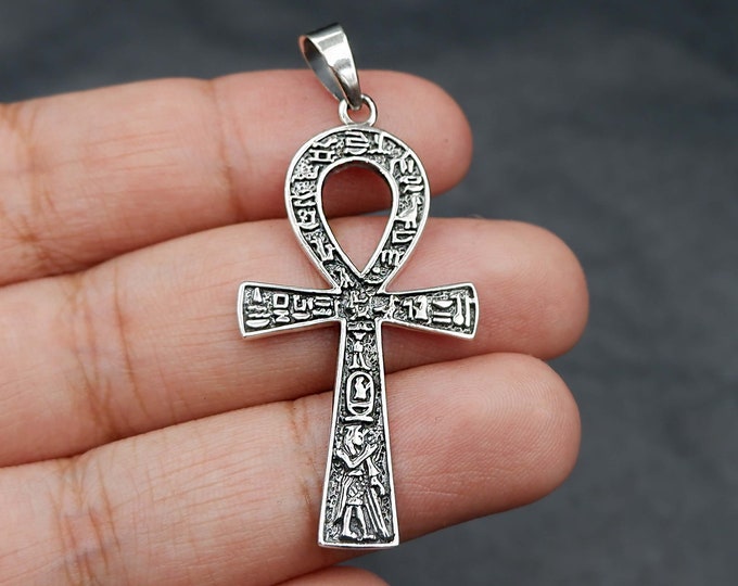 Ankh Pendant Sterling Silver 925 Egyptian Key of Life Cross Sacred ...