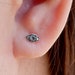 Sterling Silver Dainty Tiny Evil Eye Stud Earrings for | Etsy
