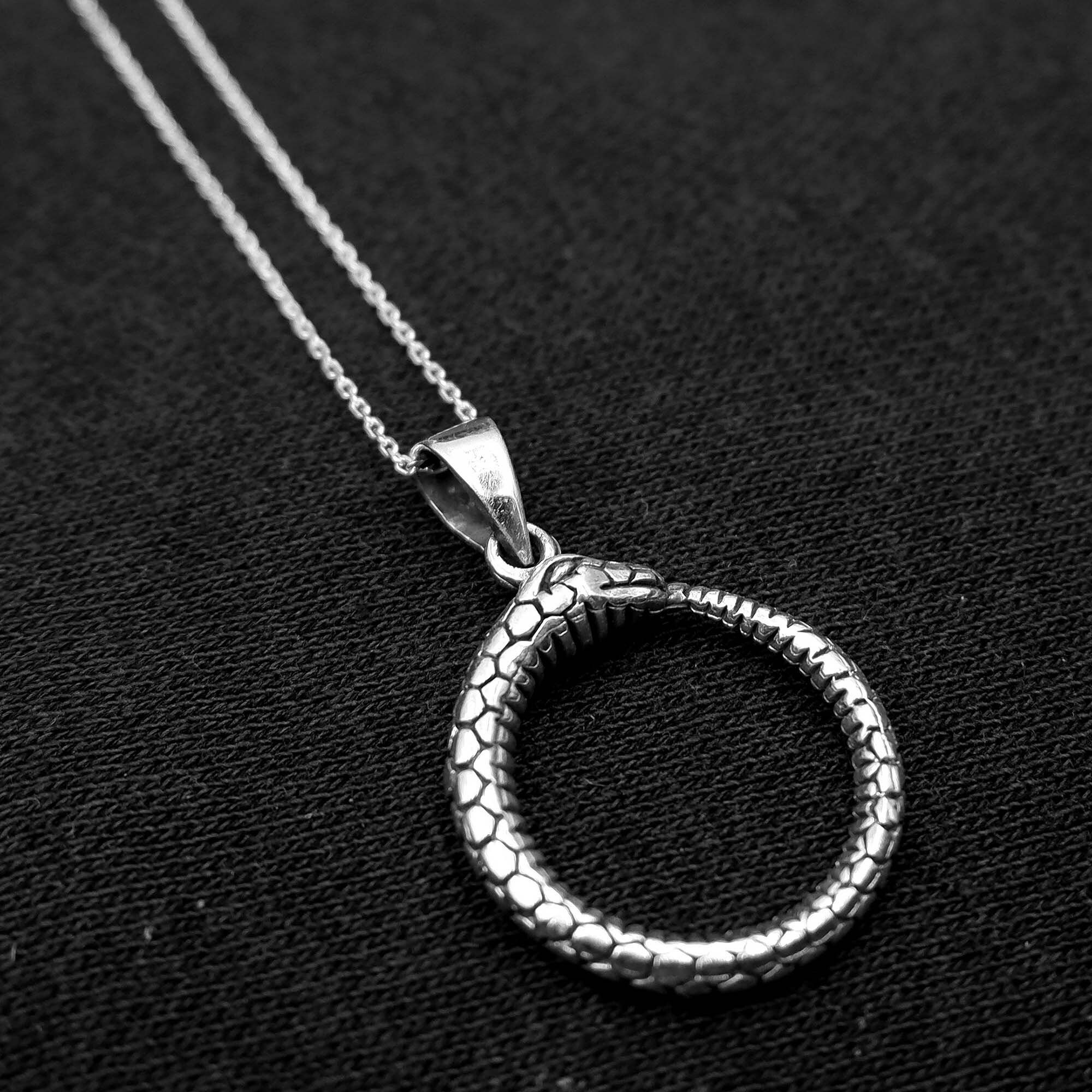 925 Sterling Silver Ouroboros Snake Necklace Serpent Snake - Etsy