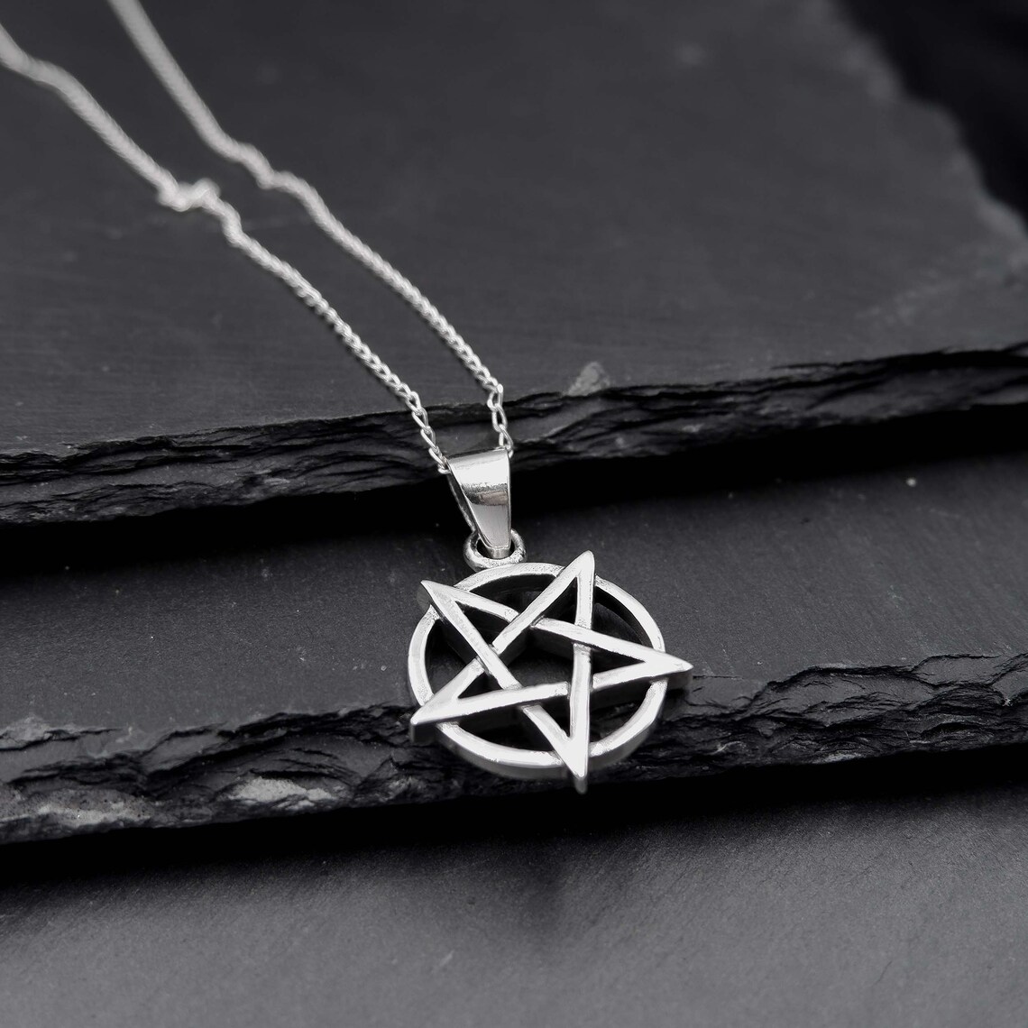 Satanic Inverted Pentagram Star Necklace 925 Silver Inverted - Etsy