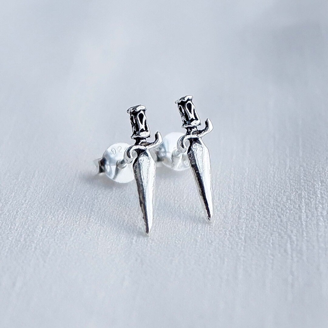 Sterling Silver Tiny Dagger Sword Knife Post Stud Earrings Cartilage Tragus Helix Studs - Etsy
