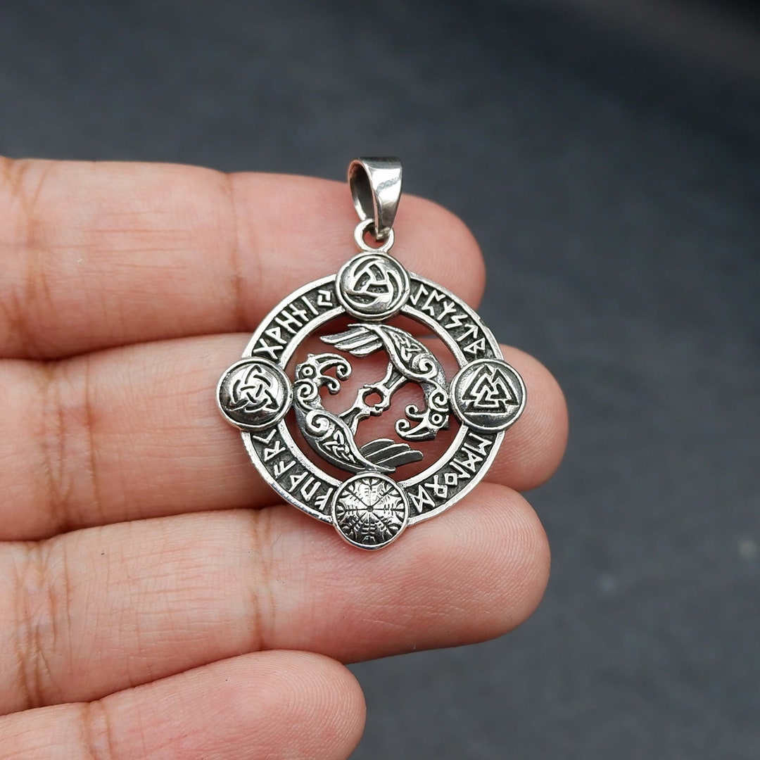 Celtic Viking Rune Pendant Sterling Silver 925 Norse Pagan - Etsy