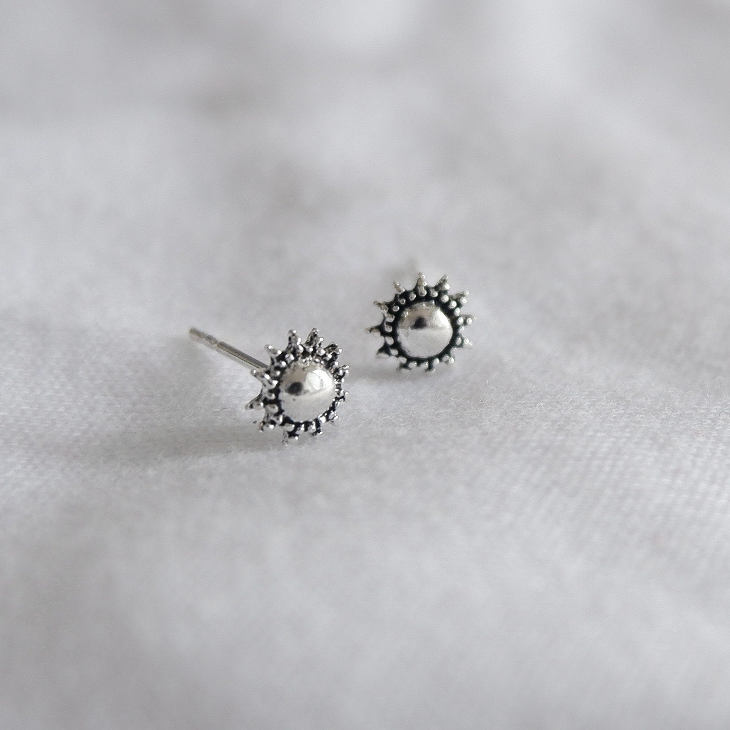 925 Sterling Silver Boho Sun Stud Earrings Celestial Gypsy - Etsy