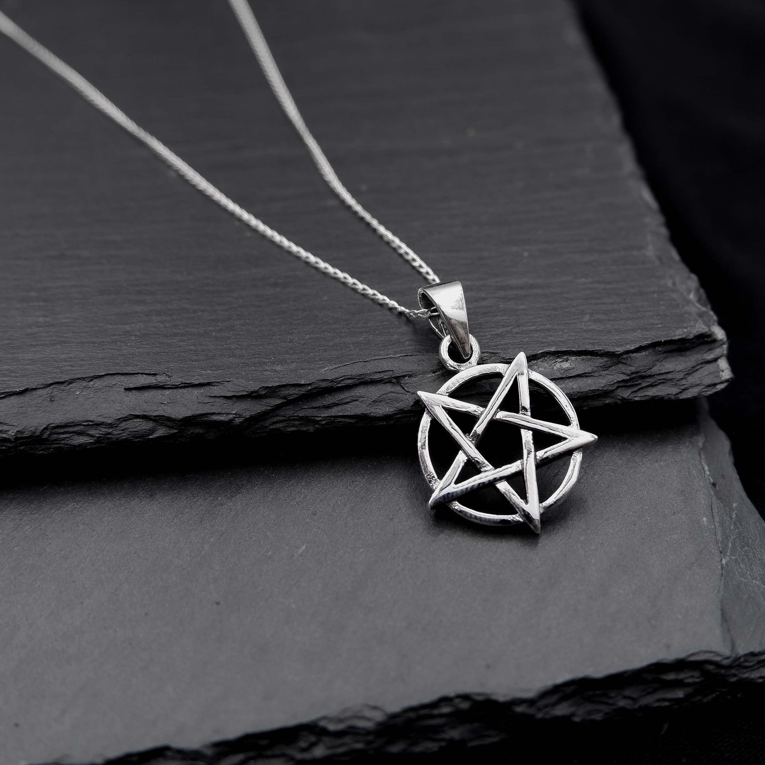 Satanic Inverted Pentagram Star Necklace 925 Silver Inverted - Etsy