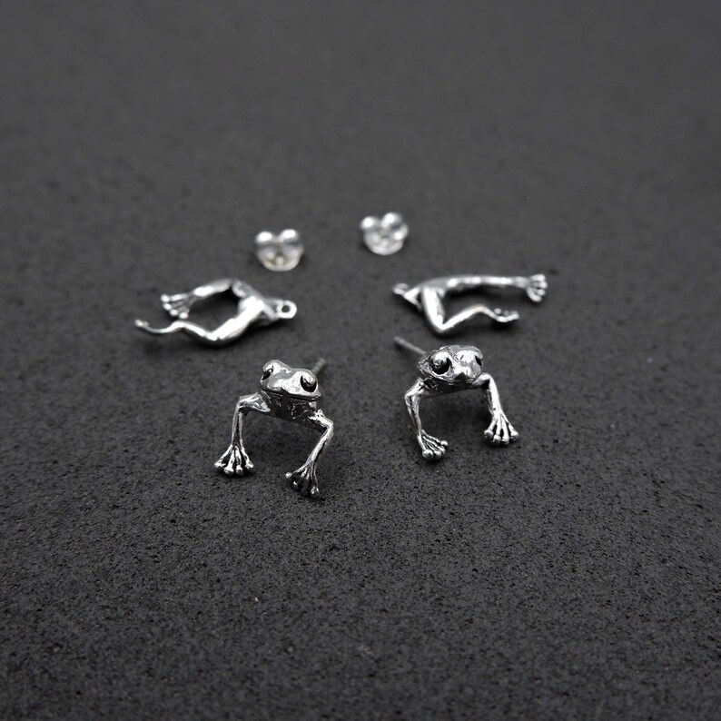 Frog Toad Stud Front and Back Earrings Toad Ear Jacket Frog - Etsy