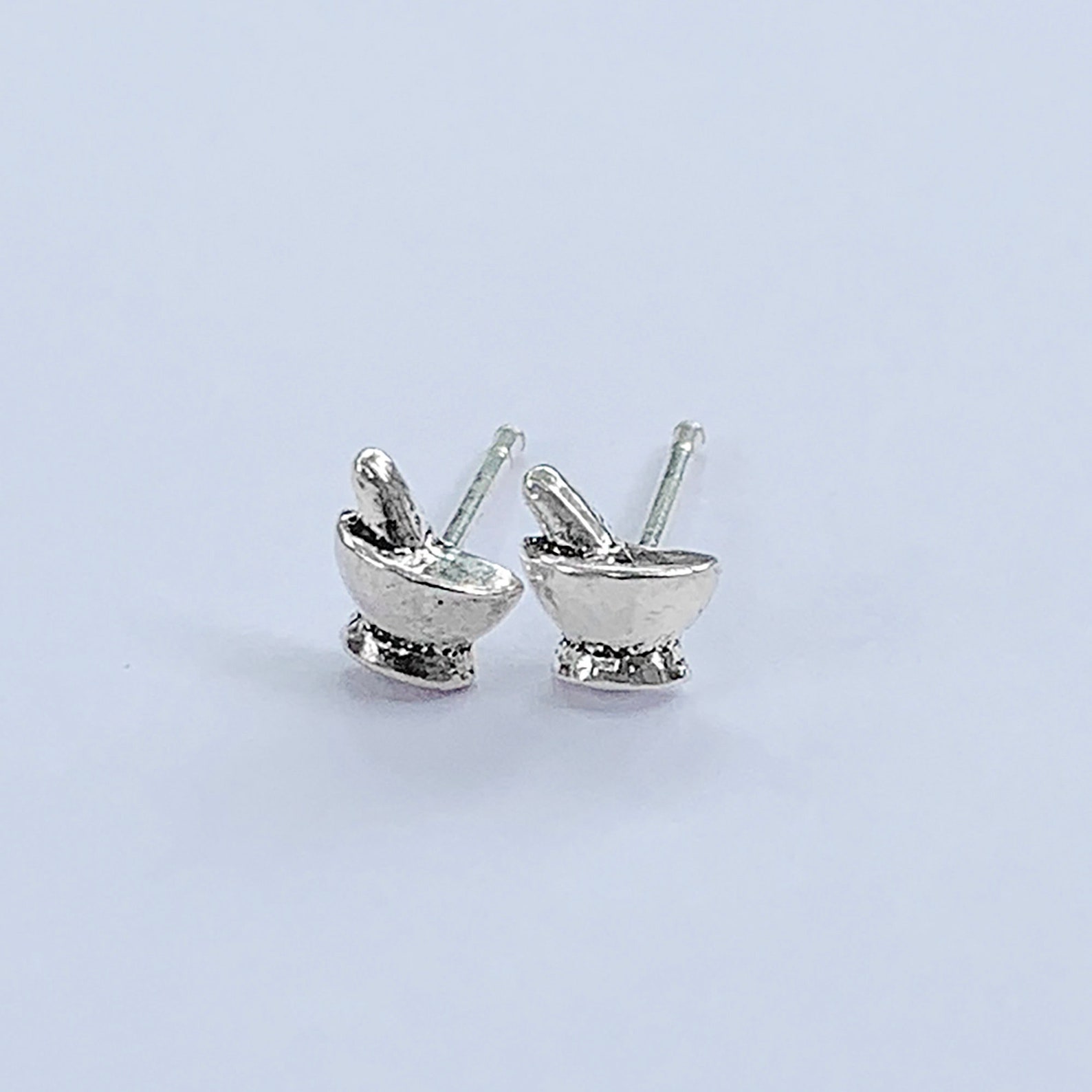 925 Sterling Silver Mortar and Pestle Stud Earrings Tiny - Etsy