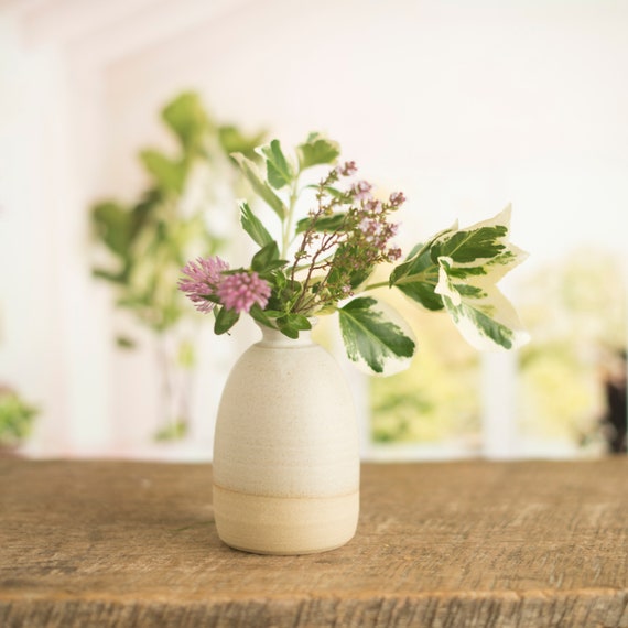 Small Handmade Pottery Stem Vase | Etsy