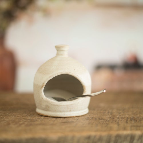 Small Wooden Salt Pig Spoon Handmade Reclaimed Oak 3 - Etsy