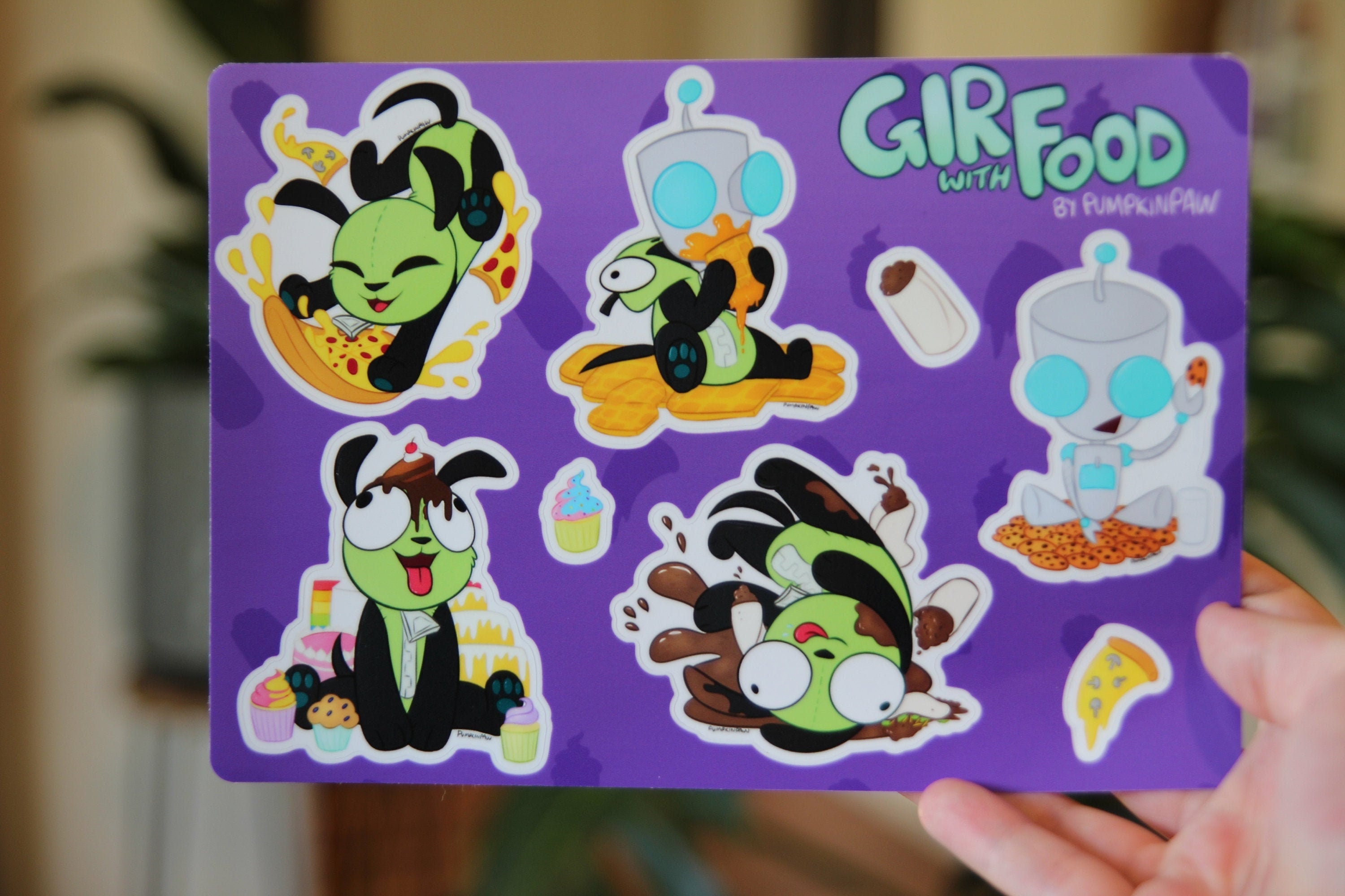 GIR With Food A5 Vinyl Sticker Sheet - Etsy