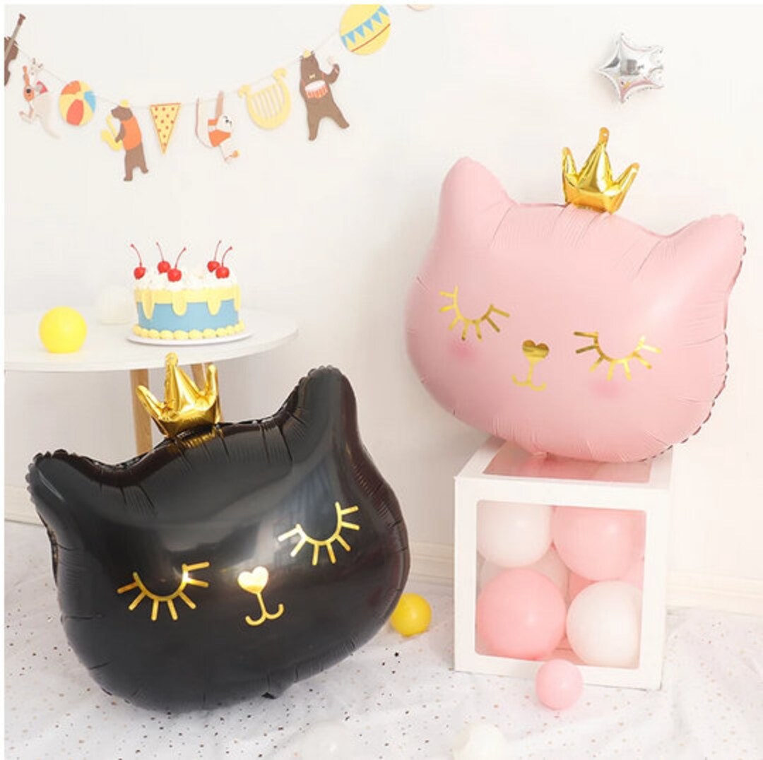 Large Cat Balloons 2 X Cat Balloons Pink or Black Cat - Etsy
