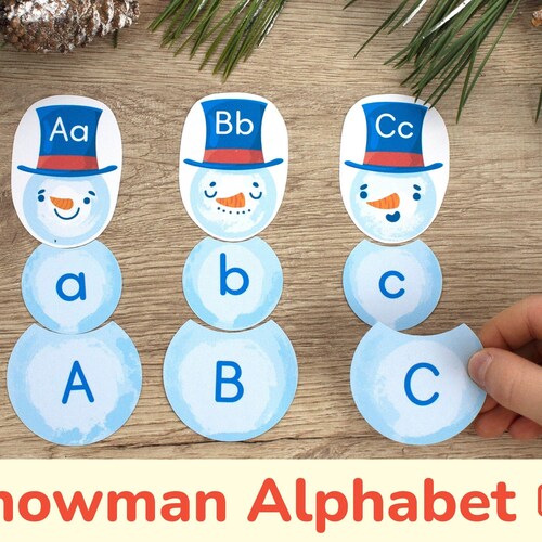Snowman Alphabet Printable Activity for Preschool Toddler. - Etsy
