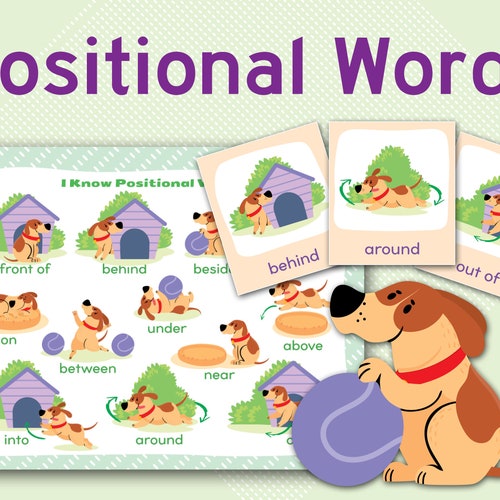 Positional Words Printable Cards. Prepositions Learning - Etsy