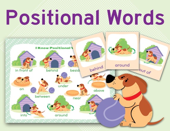 Positional Words Printable Cards. Preposition Flashcard. - Etsy