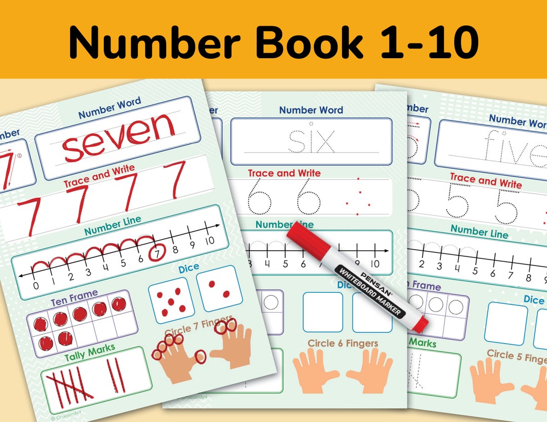 Number Tracing Printable Worksheet. Preschool, Pre-k, Kindergarten ...