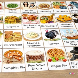 Thanksgiving Day Bingo Game: Printable Preschool, Kindergarten, Toddler ...