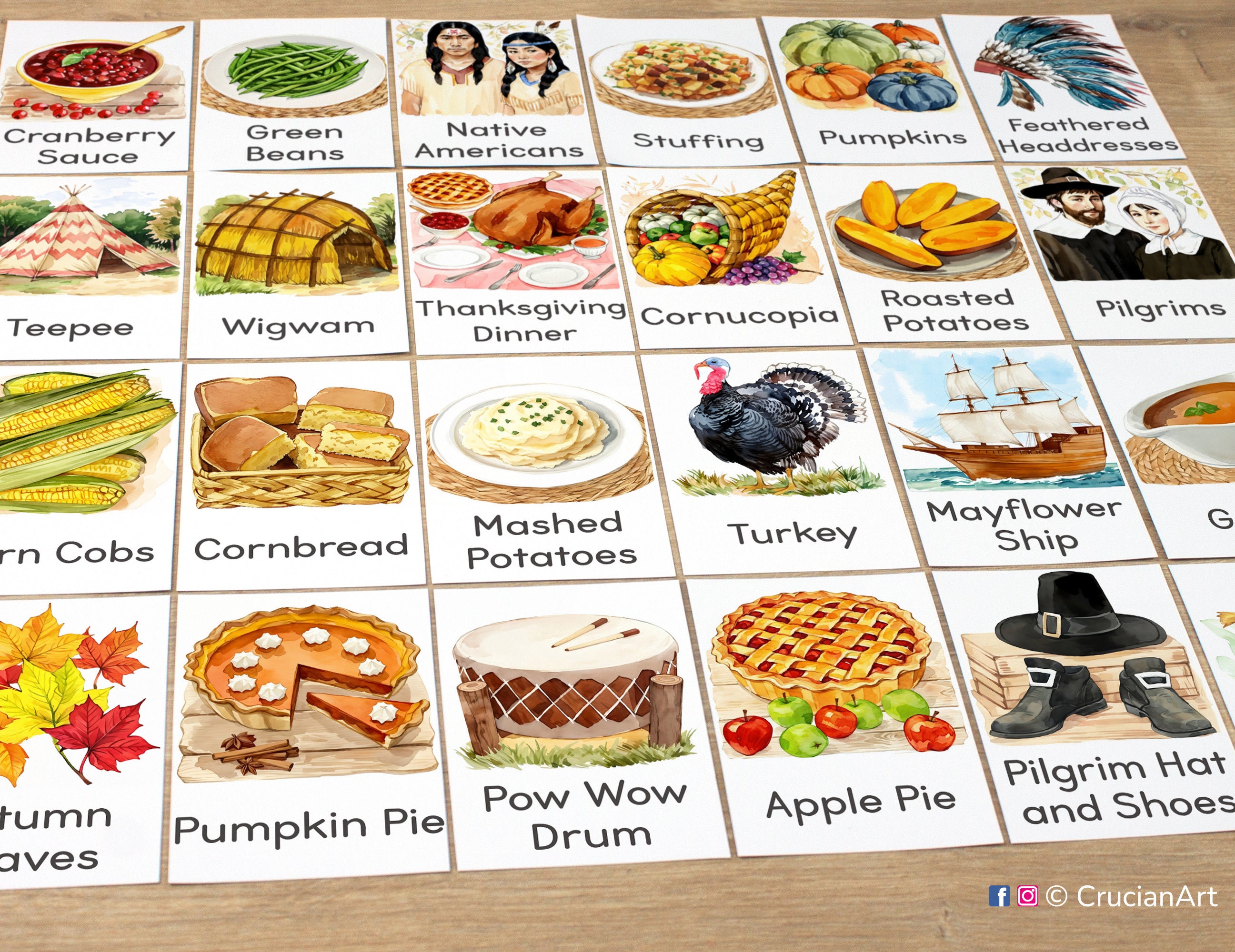 Thanksgiving Day Bingo Game: Printable Preschool, Kindergarten, Toddler ...