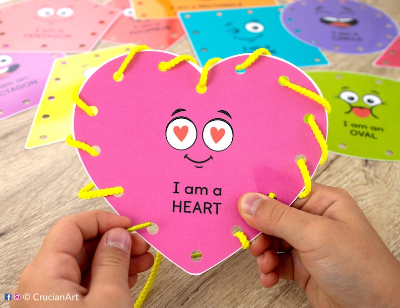 Shapes Printable Lacing Cards. Toddler and Preschool Fine - Etsy