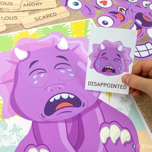 Dinosaur Themed Emotions and Feelings Printable Activity. Dino Toddler ...