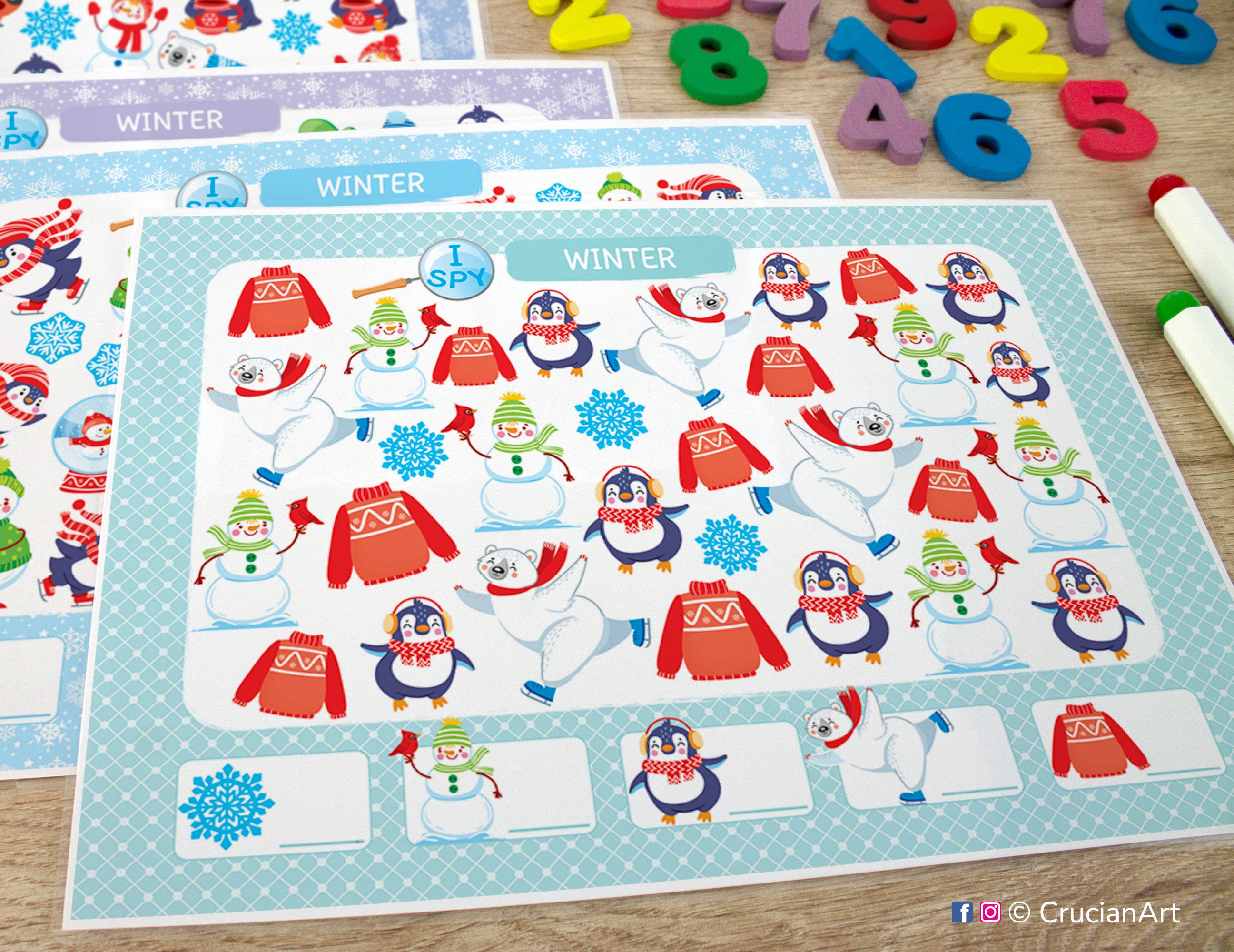 Winter I Spy Counting Activity. Seasonal Printable Count to 10 - Etsy