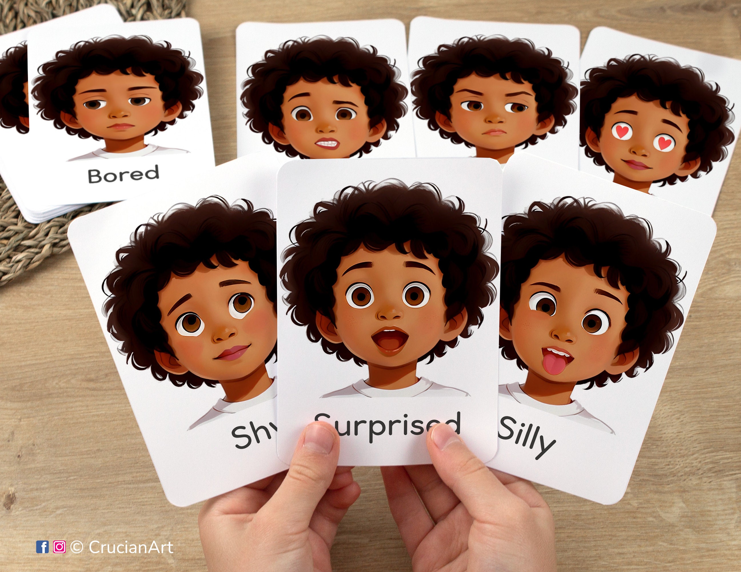 Emotion Flash Cards. Printable Flashcards for Boy: Explore Feelings ...