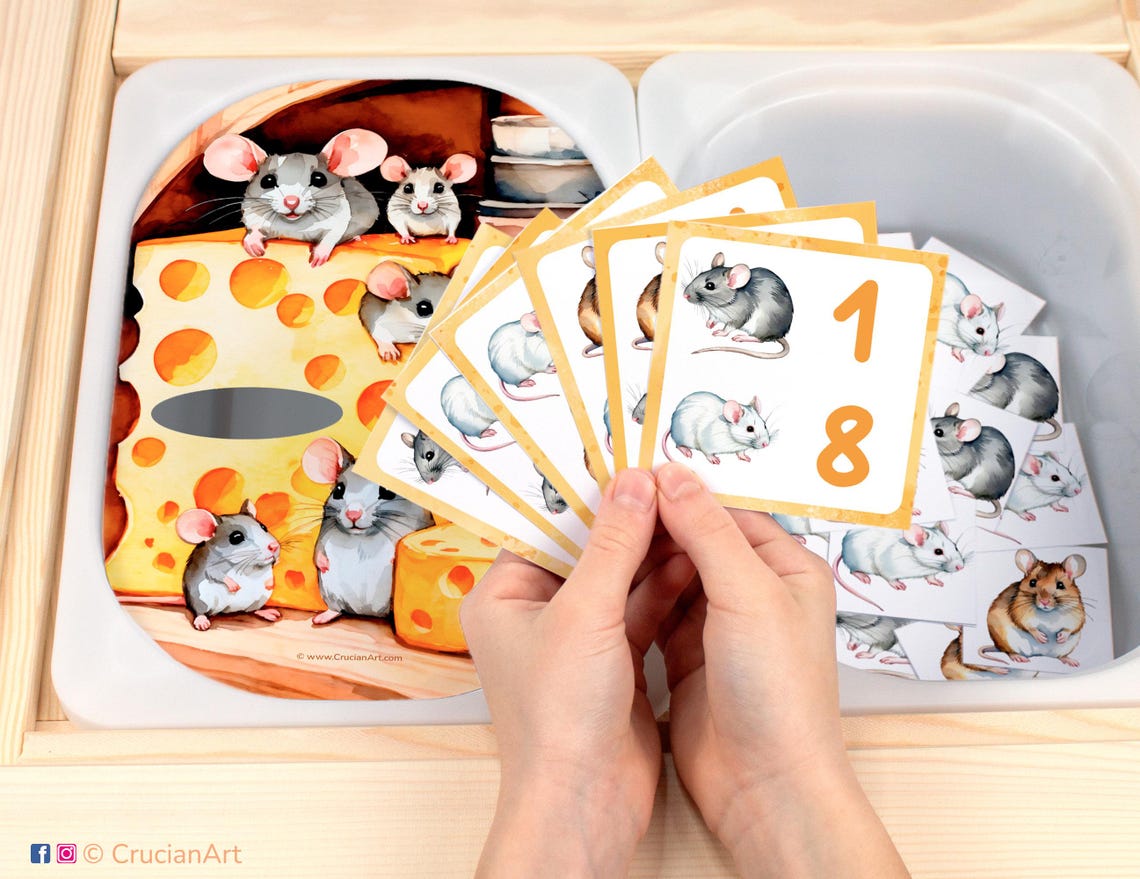 Mouse Flisat Insert: Sort and Count up to 12 Printable Activity for ...