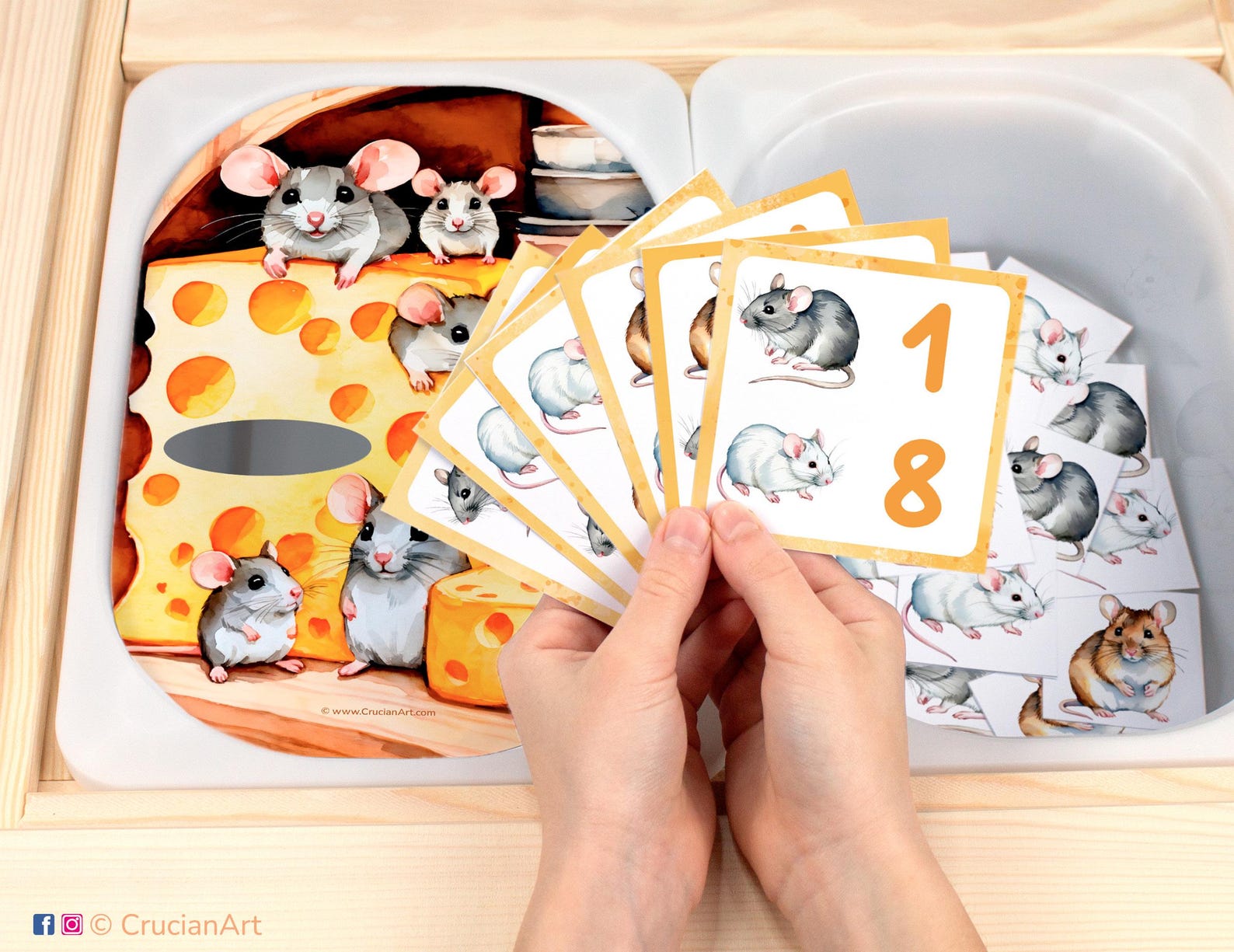 Mouse Flisat Insert: Sort and Count up to 12 Printable Activity for ...
