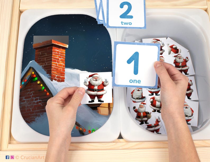 Count the Santas Flisat Insert: Christmas Printable Activity for ...