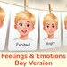 Emotion Flash Cards. Printable Flashcards for Boy: Explore Feelings ...
