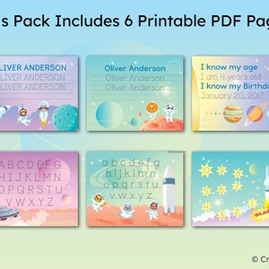 SPACE Custom Name Tracing Worksheet. Printable Personalize Trace Name ...