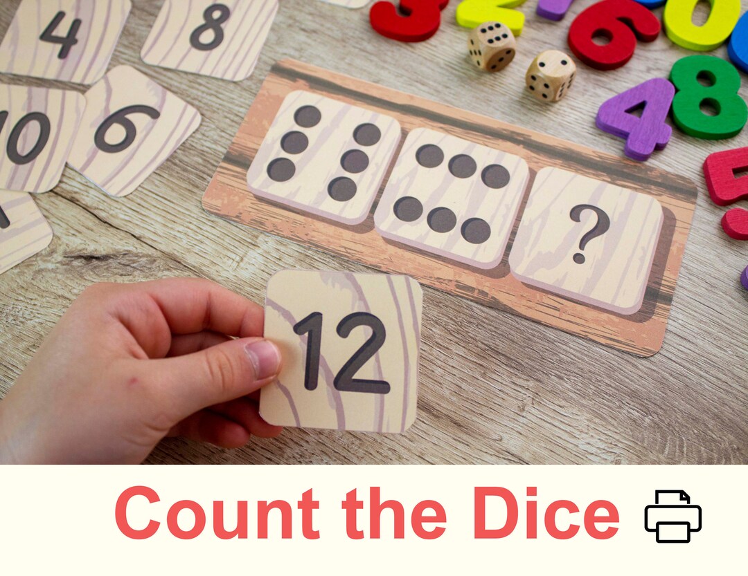 Count the Dice Number Activity. Preschool Pre-k Kindergarten - Etsy