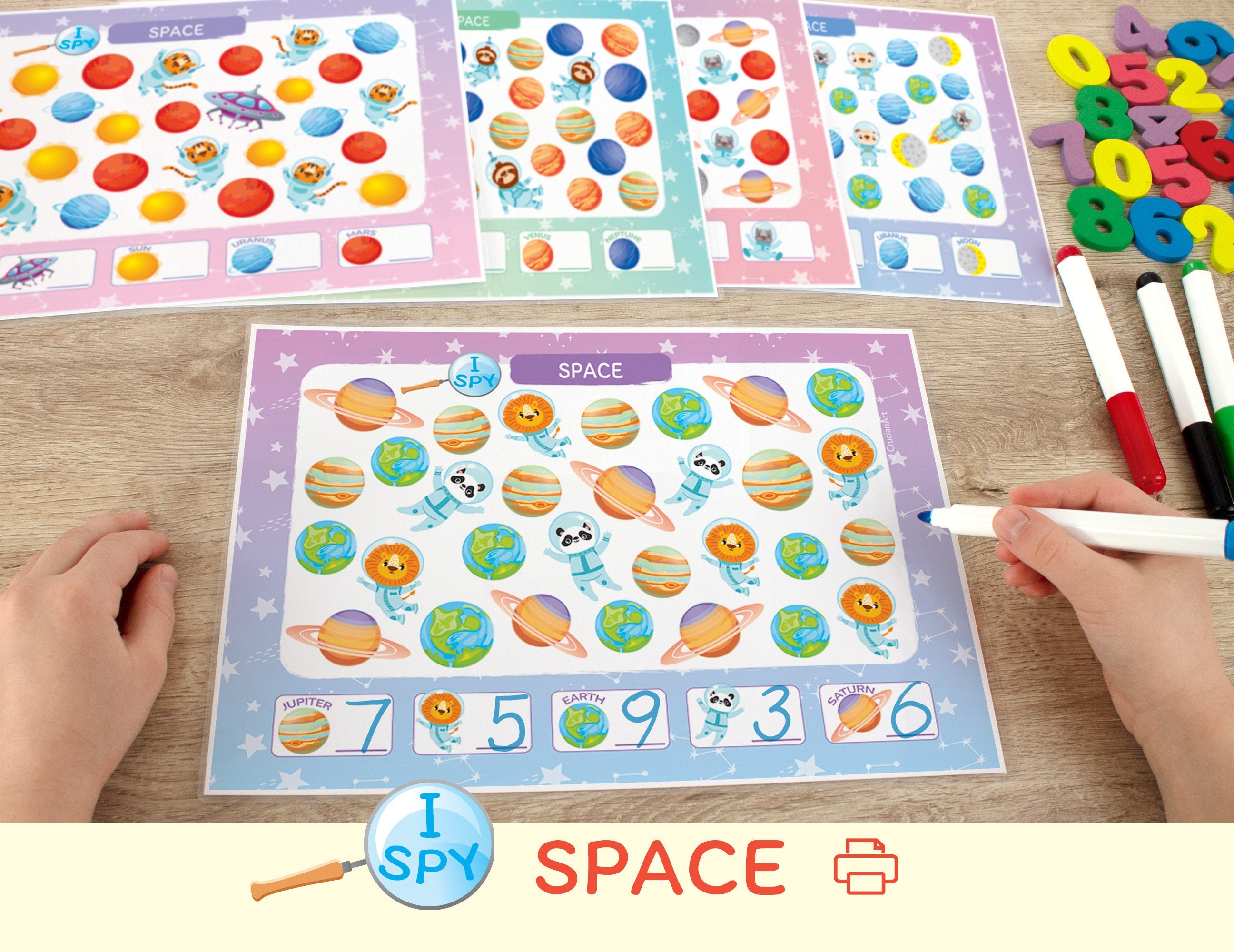 I Spy Space Counting Activity. Solar System Planets Printables - Etsy