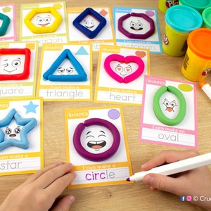 Shapes Play Dough Mats. Printable Playdough Activity. Toddler Preschool ...