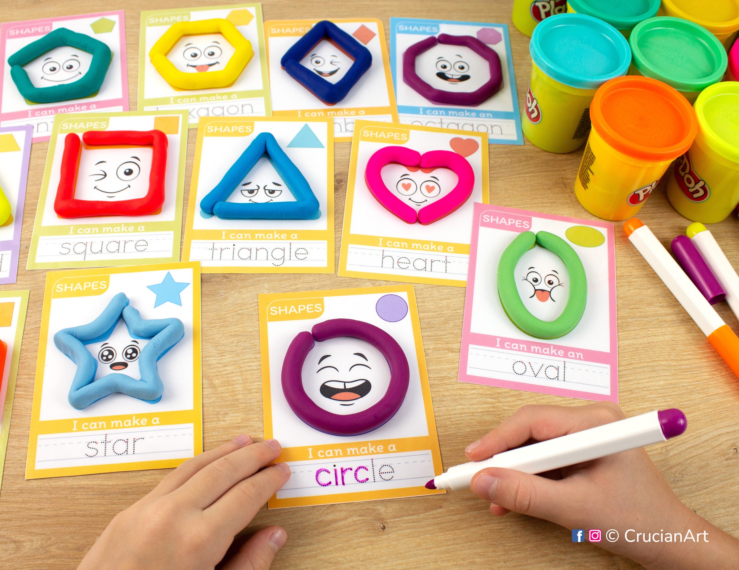 Shapes Play Dough Mats. Printable Playdough Activity. Toddler - Etsy ...