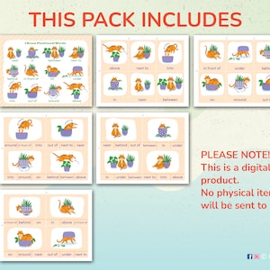 Positional Words Printable Cards. Prepositions Learning Practice ...