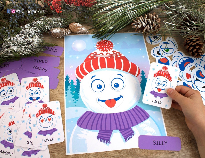 Snowman Emotions and Feelings Winter Printable Activity. Homeschool ...