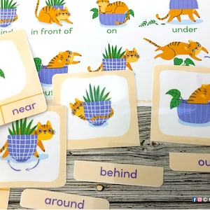 Positional Words Printable Cards. Prepositions Learning Practice ...