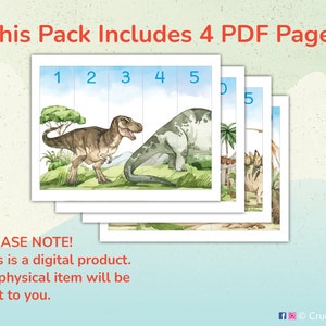 Dinosaur Number Puzzle 1-20. Dino Numbers Sequence Activity. Preschool ...