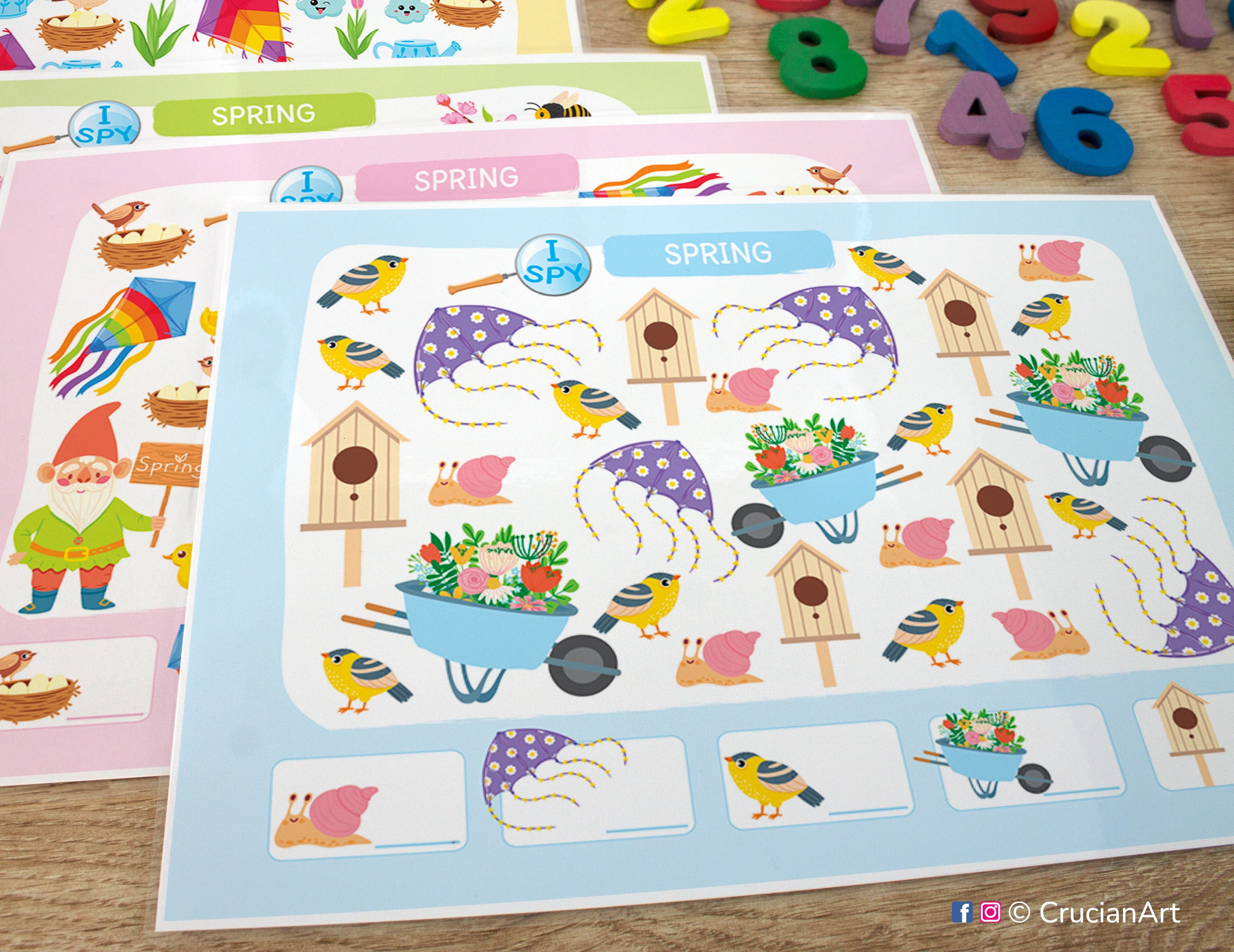 Spring Counting Activity. I Spy Printable Worksheets. - Etsy