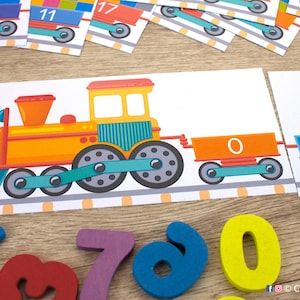 Number Train Printable Counting Activity. Number Sequence 0-20. Toddler ...