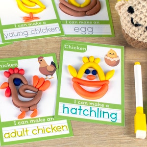 Life Cycle of a Chicken Playdough Mats: Printable Play Dough Activity ...