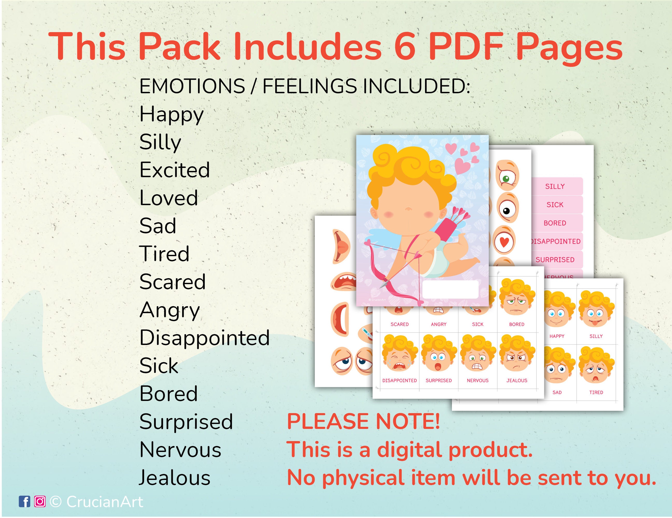 CUPID Emotions and Feelings. Valentine's Day Printable - Etsy