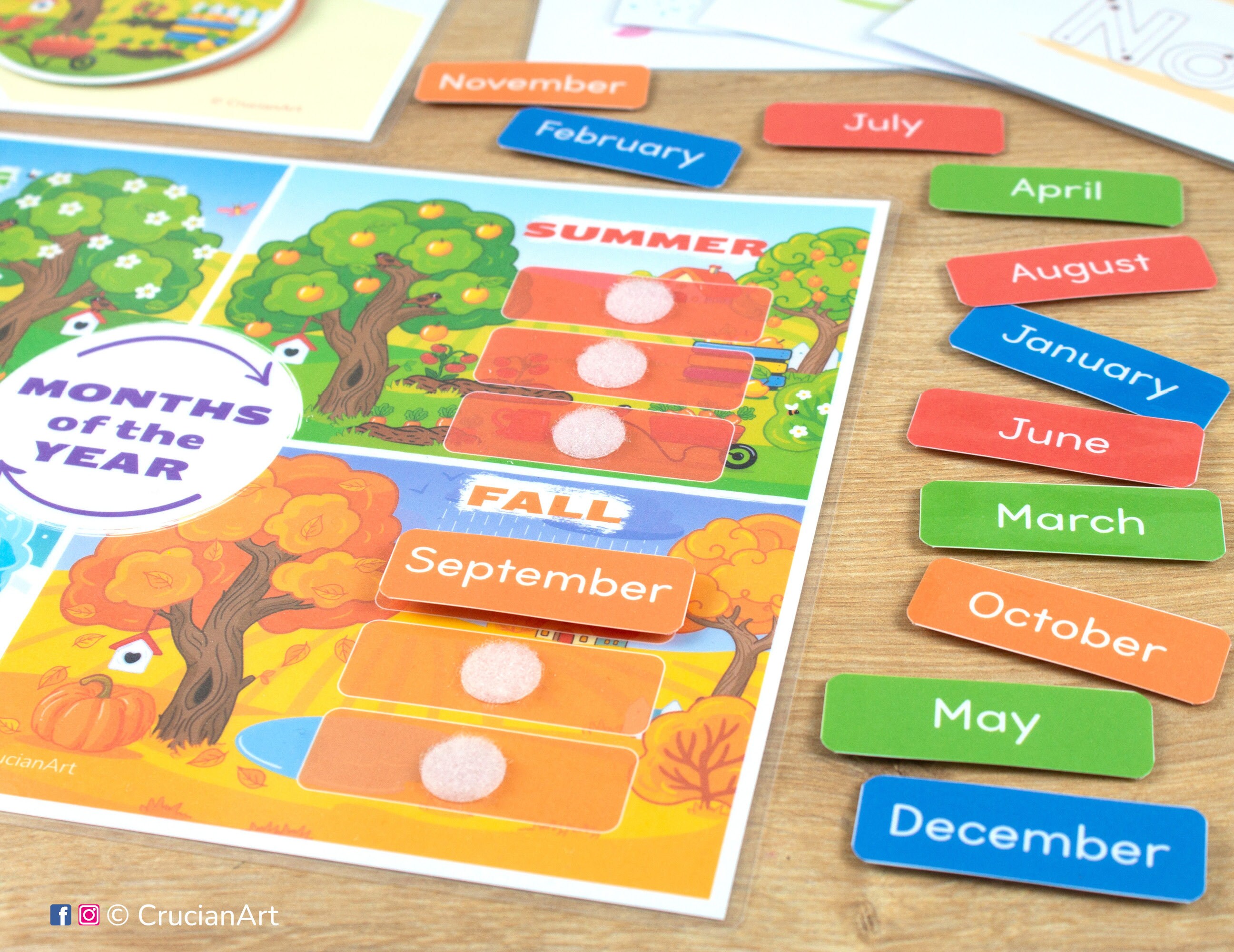 Months of the Year & Circle of Seasons Printable Activities. - Etsy UK
