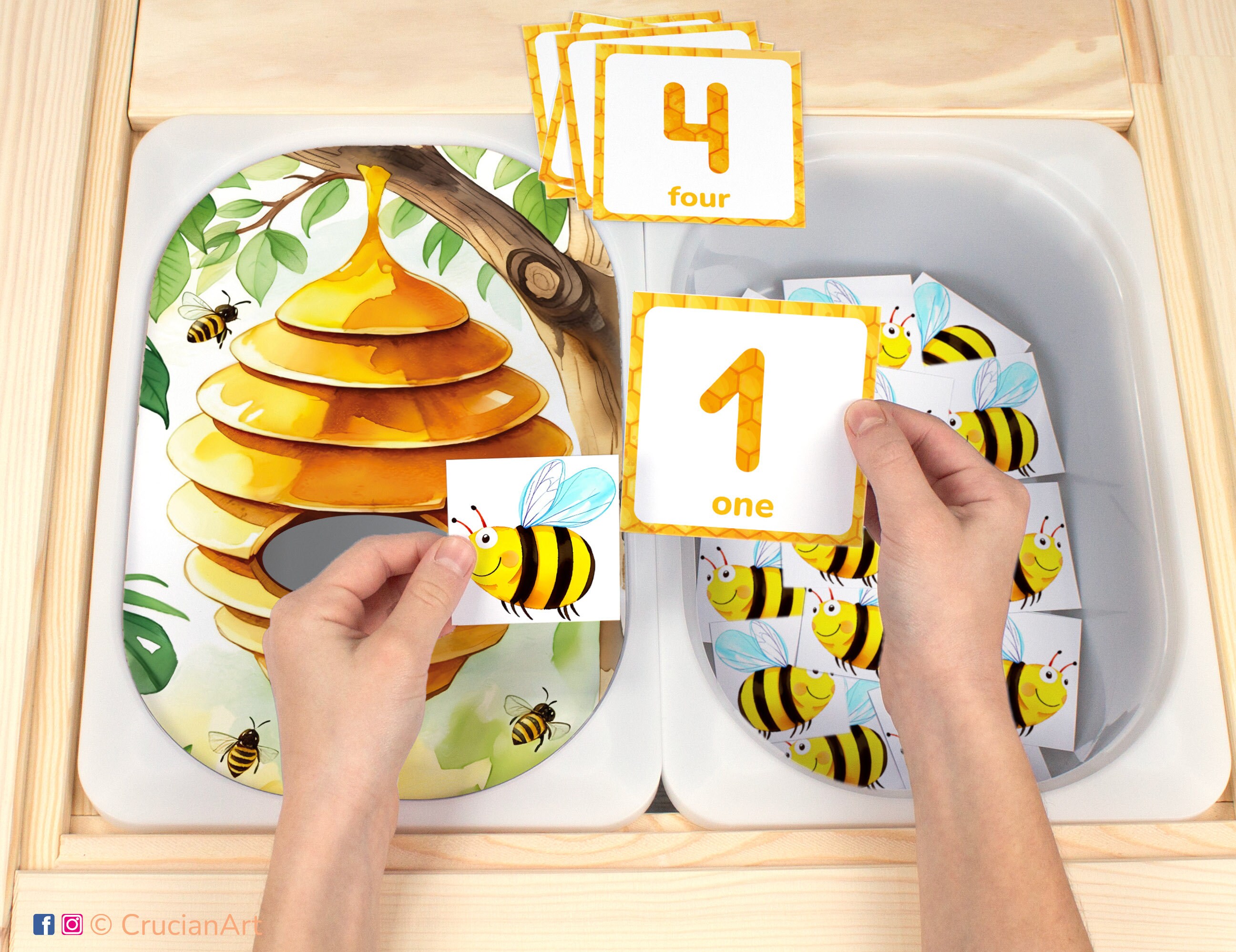 Beehive Flisat Insert: Honeybee Counting Activity for Sensory Table ...
